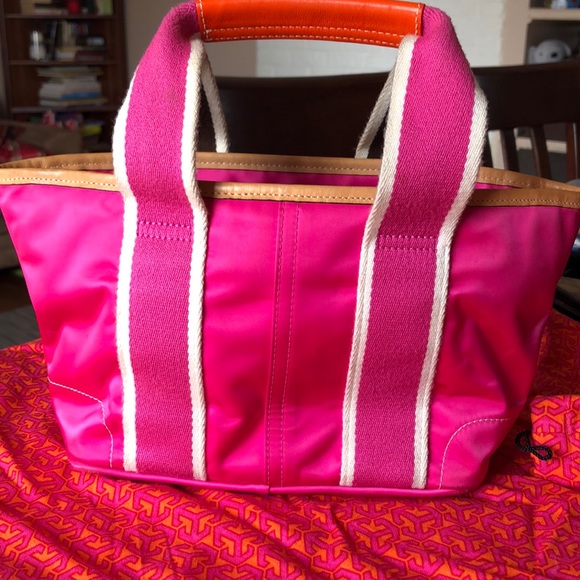 Coach | Bags | Neon Pink Satin Coach Mini Tote | Poshmark